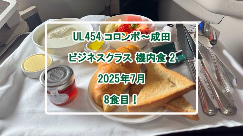 【機内食レポ】コロンボ～成田 UL454便 スリランカ航空 ビジネスクラス 2 25年07月 | 飛行機とJALマイルとビジネスクラスの旅ブログ